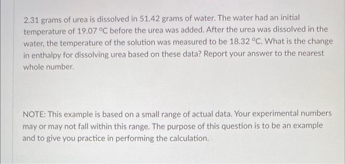 Solved 2.31 grams of urea is dissolved in 51.42grams of | Chegg.com
