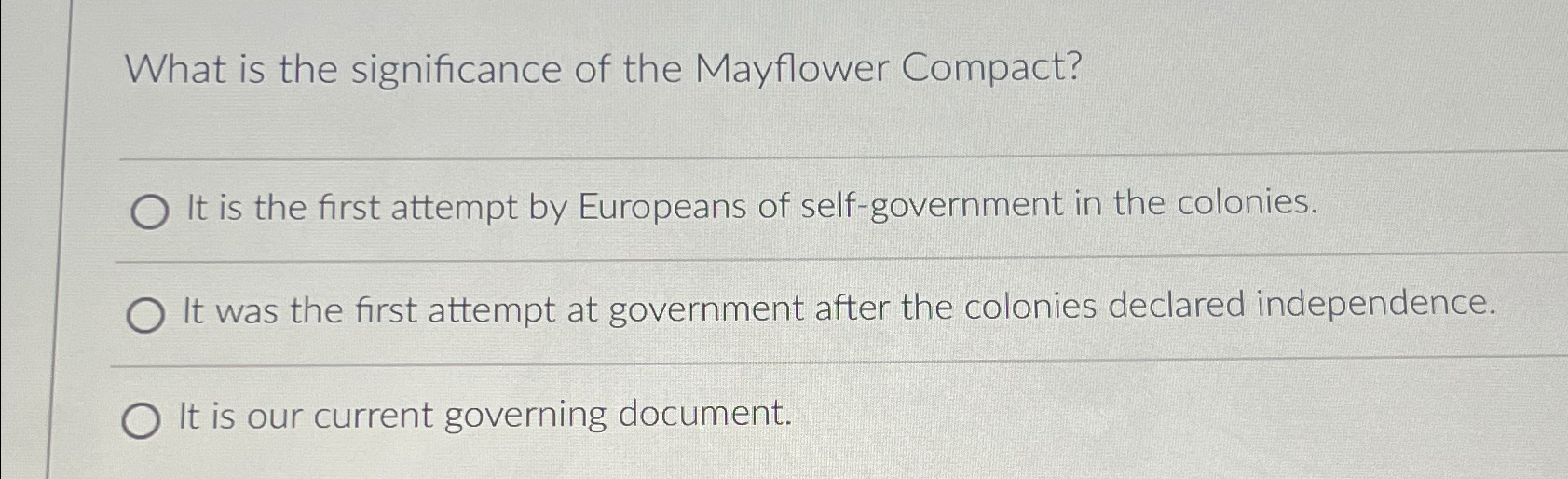 Solved What is the significance of the Mayflower Compact?It | Chegg.com
