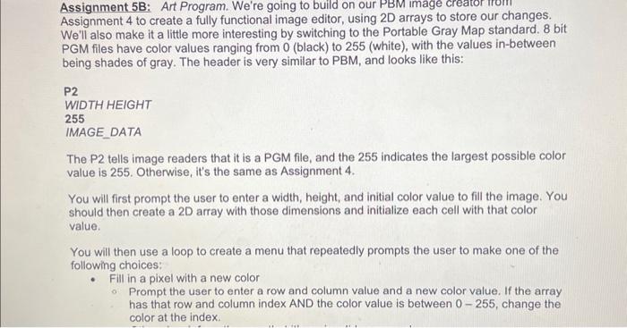 Solved Assignment 5B: Art Program. We're going to build | Chegg.com