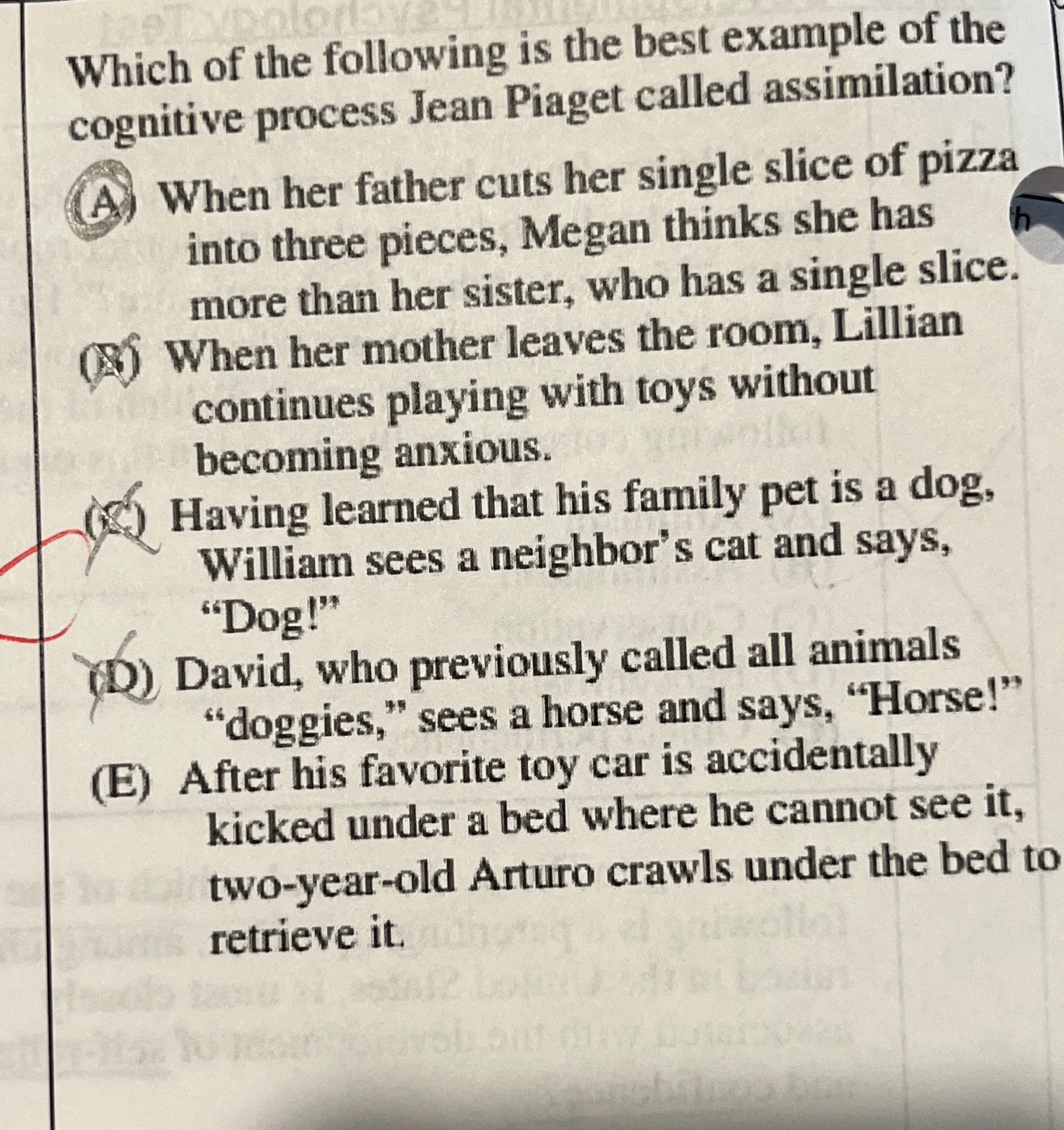 Solved Which of the following is the best example of the | Chegg.com