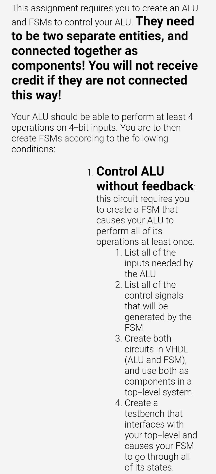 This assignment requires you to create an ALU and | Chegg.com