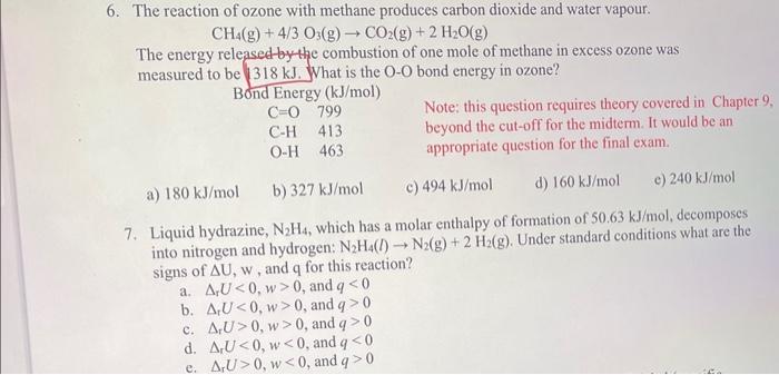 Solved The reaction of ozone with methane produces carbon | Chegg.com