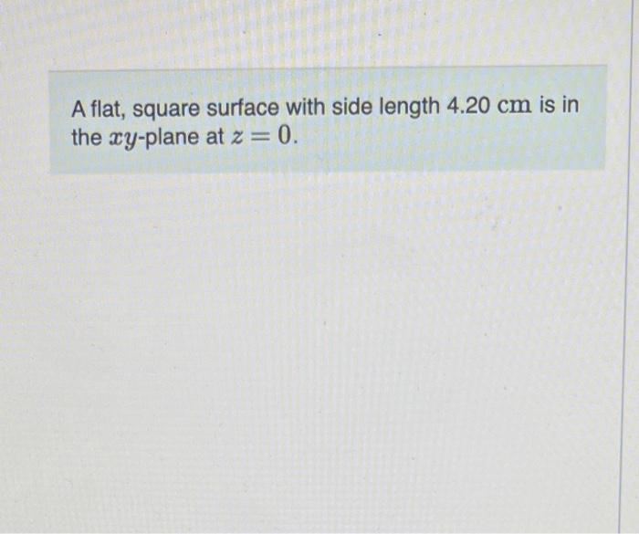 Solved A flat, square surface with side length 4.20 cm is in | Chegg.com