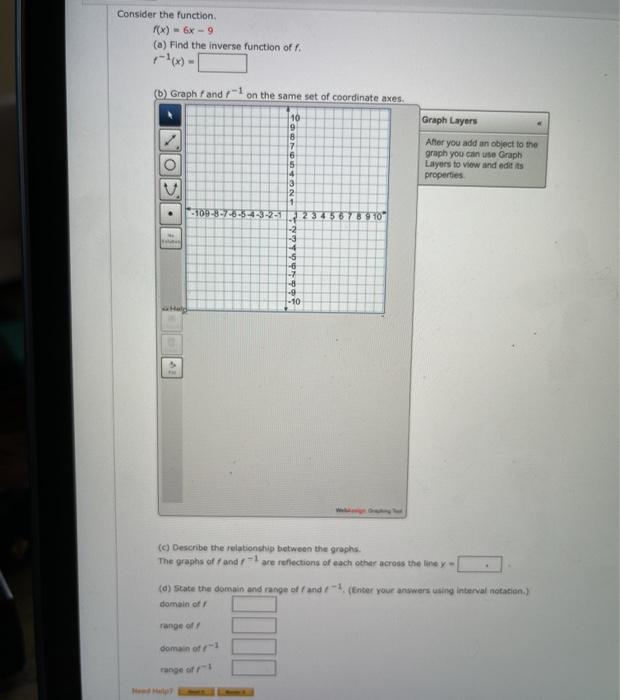 Solved Consider the function. f(x) - 6x - 9 (a) Find the | Chegg.com