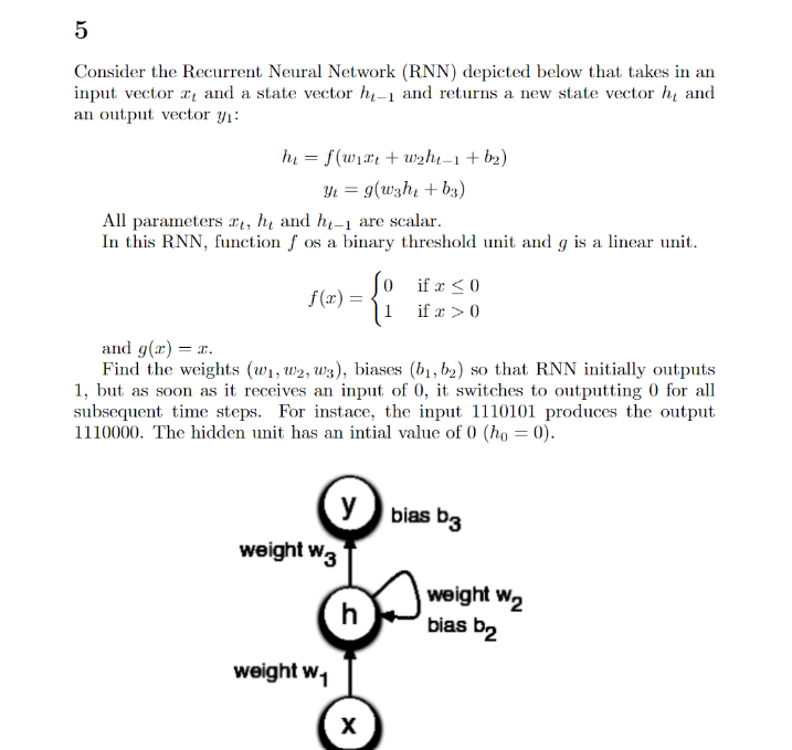 Solved Consider the Recurrent Neural Network (RNN) ﻿depicted | Chegg.com