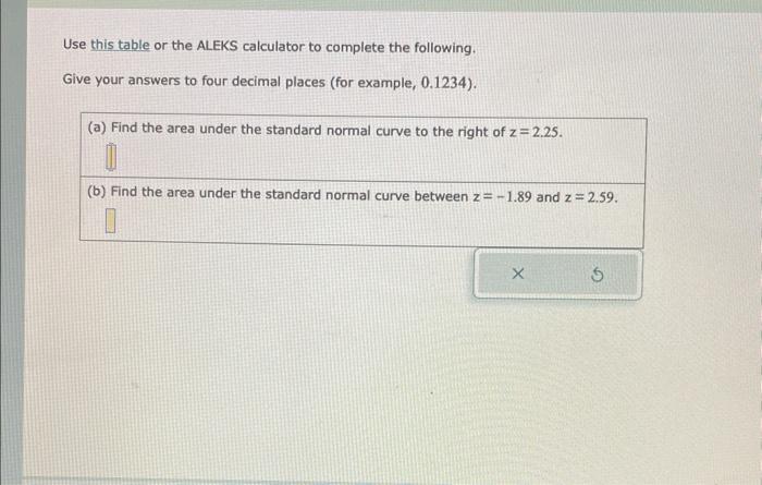 Solved Use this table or the ALEKS calculator to complete | Chegg.com