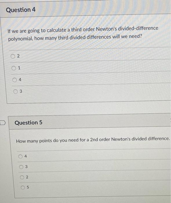 Solved Question 4 If we are going to calculate a third order | Chegg.com