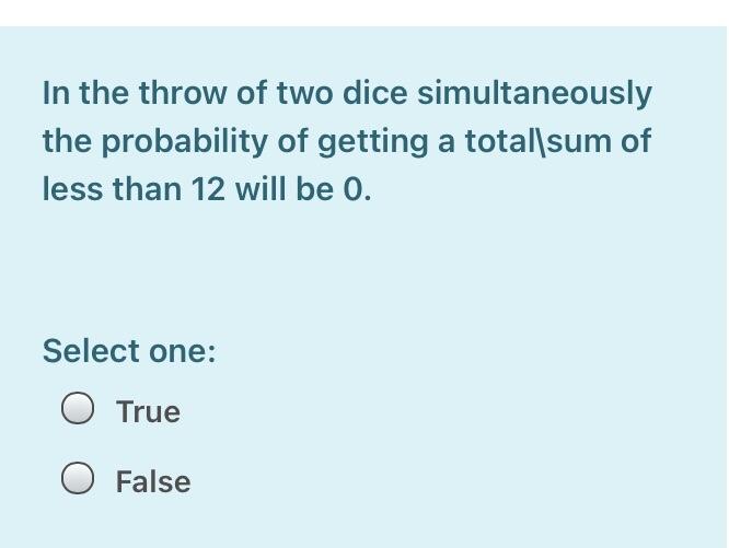 Solved In the throw of two dice simultaneously the | Chegg.com