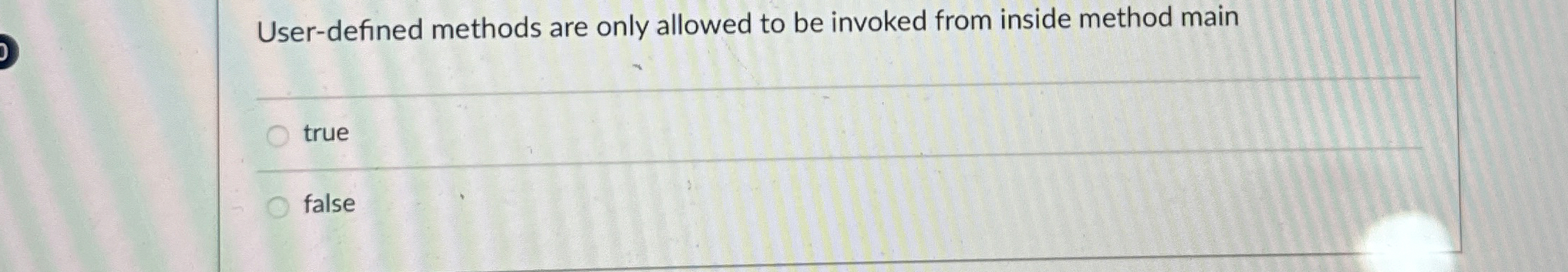 Solved User-defined methods are only allowed to be invoked | Chegg.com
