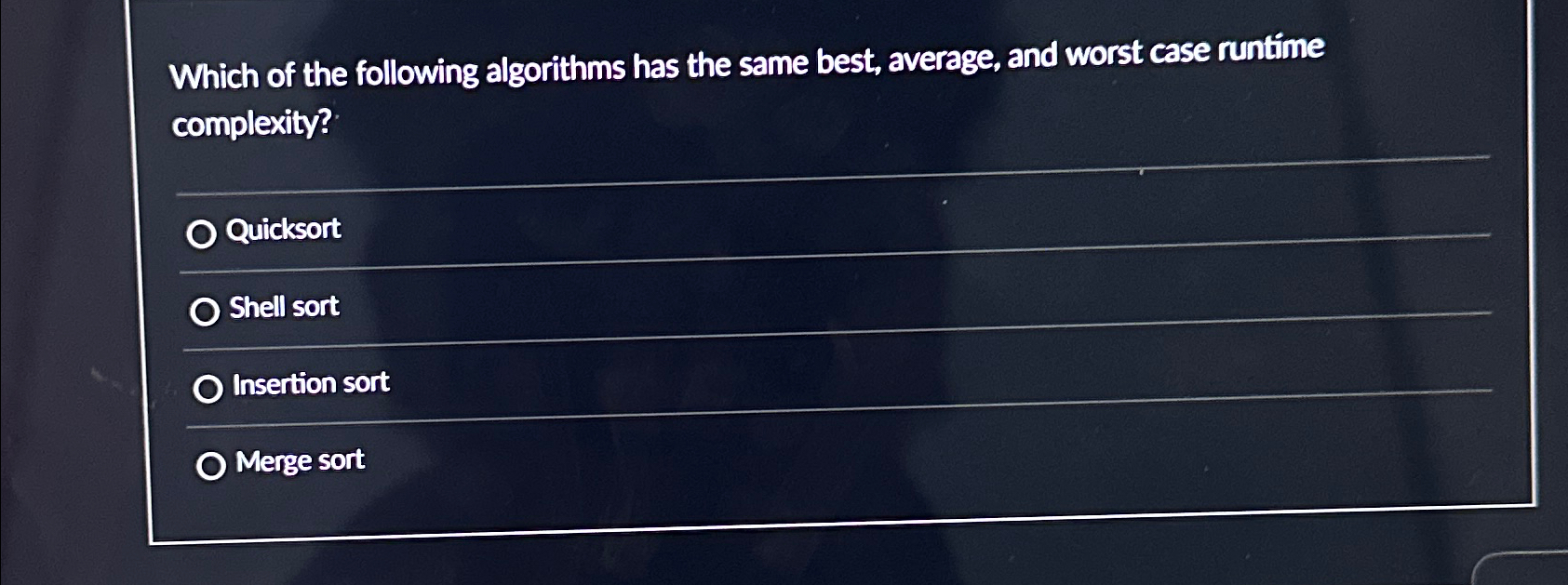 Solved Which Of The Following Algorithms Has The Same Best 