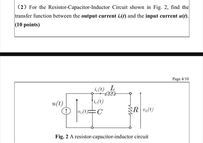 Solved (2) For the Resistor-Capacitor-Inductor Circuit shown | Chegg.com