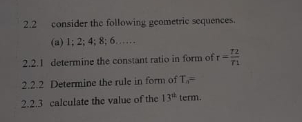 Solved 2.2 ﻿consider the following geometric | Chegg.com
