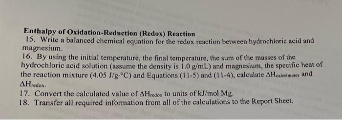Solved Enthalpy of Solution of Potassium Chloride Mass of | Chegg.com