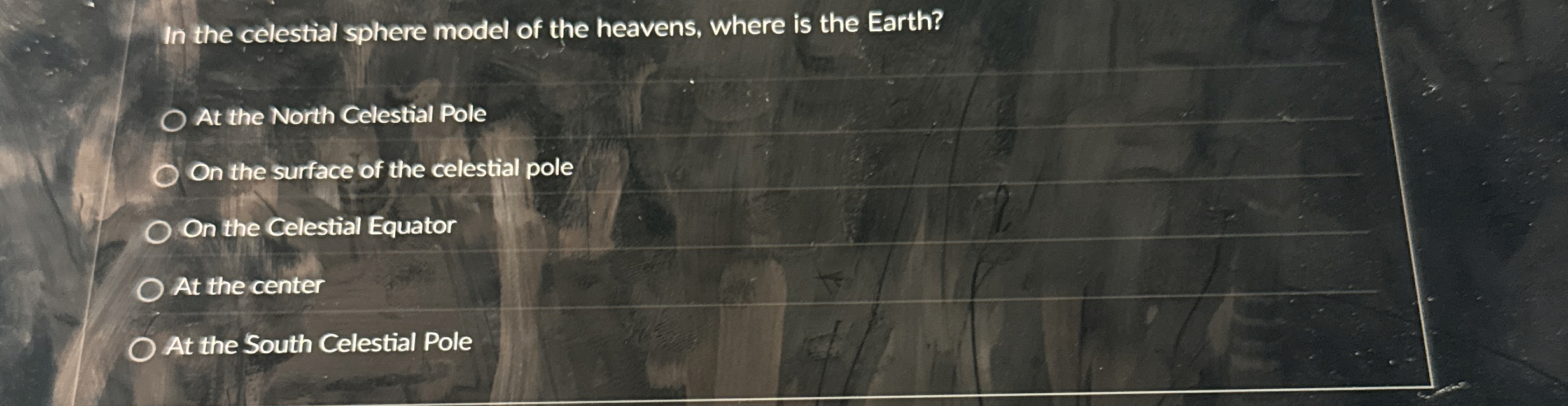 Solved In the celestial sphere model of the heavens, where | Chegg.com