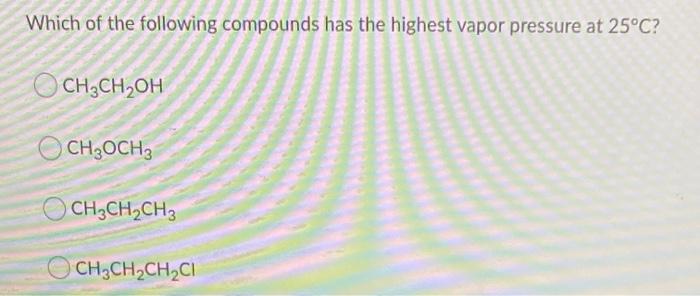 Solved Which of the following compounds has the highest | Chegg.com