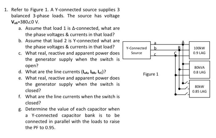 Solved A B Y Connected Source 100kw 0 9 Lag 1 Refer To