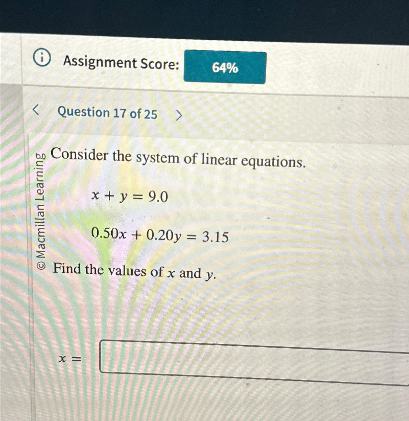 Solved Assignment Score:Question 17 ﻿of 25on Consider the | Chegg.com
