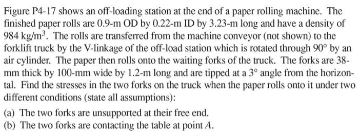 Solved Figure P4-17 shows an off-loading station at the end | Chegg.com