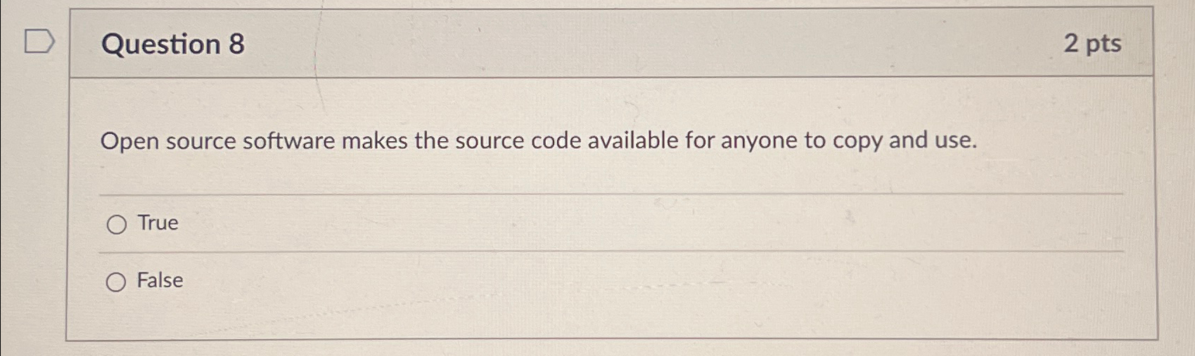 Solved Question 82ptsOpen source software makes the source | Chegg.com