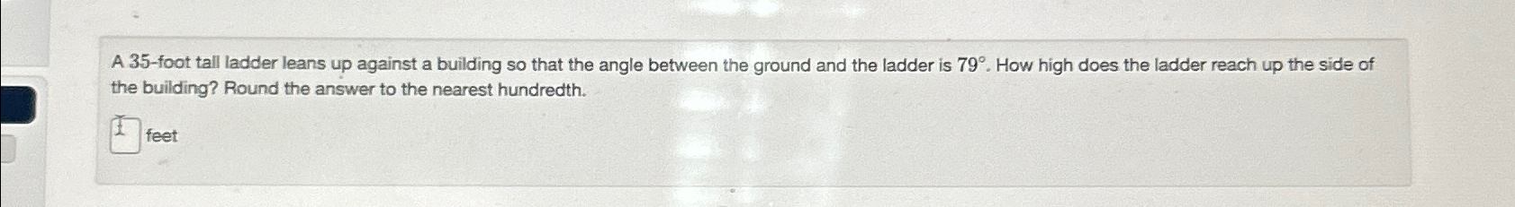 Solved A 35-foot tall ladder leans up against a building so | Chegg.com