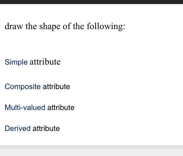 Solved draw the shape of the following: Simple attribute | Chegg.com