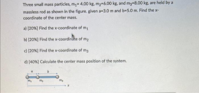 Solved Three small mass particles, m1=4.00 kg,m2=6.00 kg, | Chegg.com