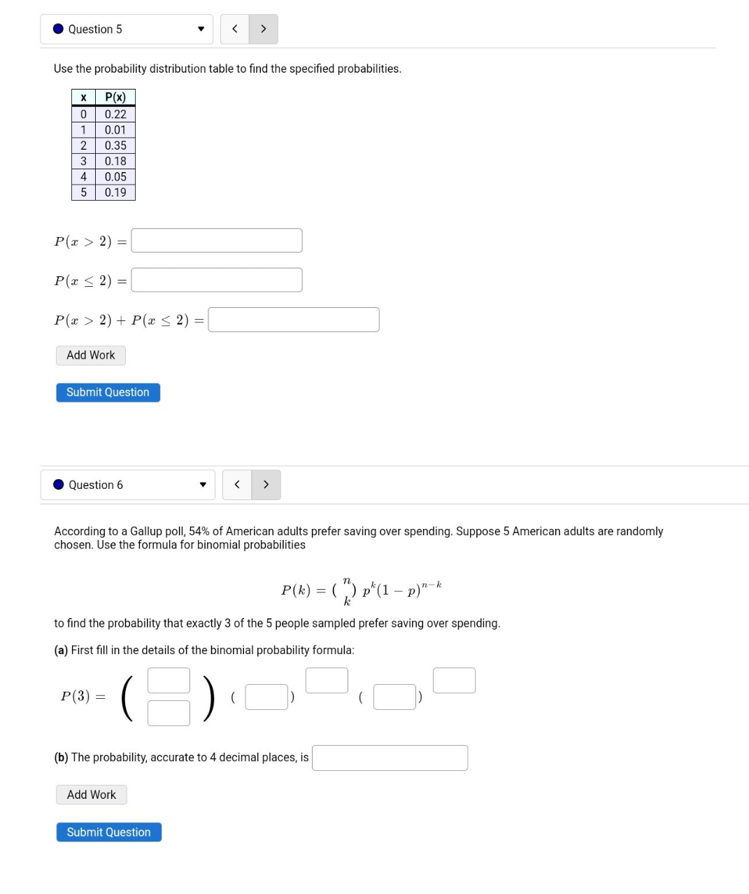 Solved Use the probability distribution table to find the | Chegg.com