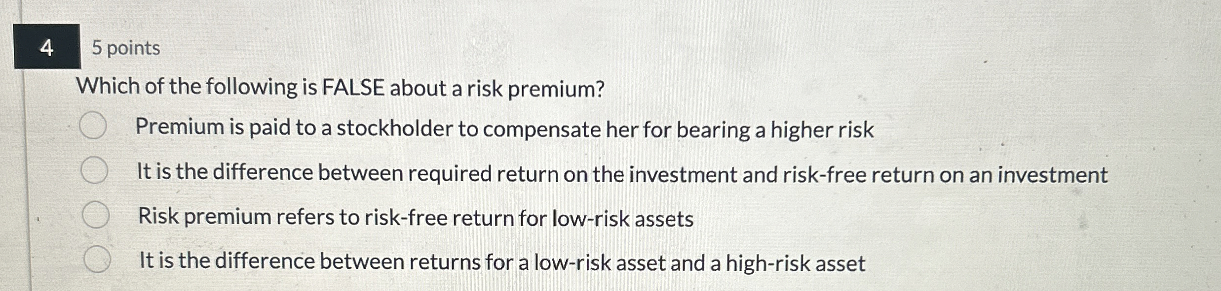 Solved 45 ﻿pointsWhich of the following is FALSE about a | Chegg.com