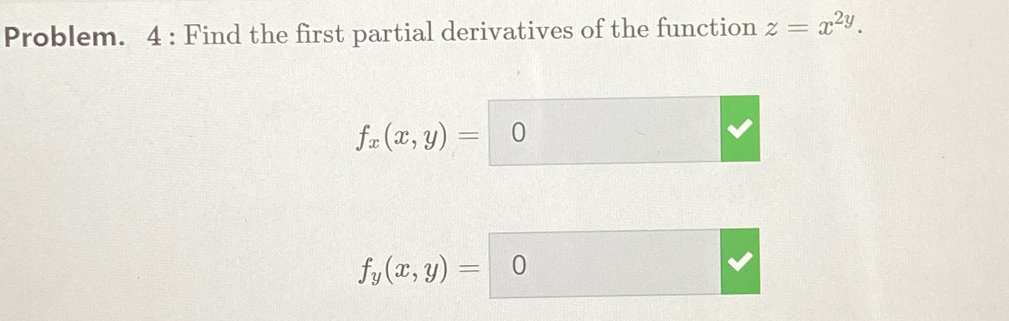 Solved Problem. 4 ﻿: Find the first partial derivatives of | Chegg.com
