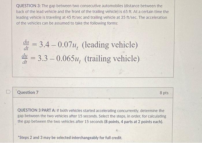Solved QUESTION 3: The gap between two consecutive | Chegg.com