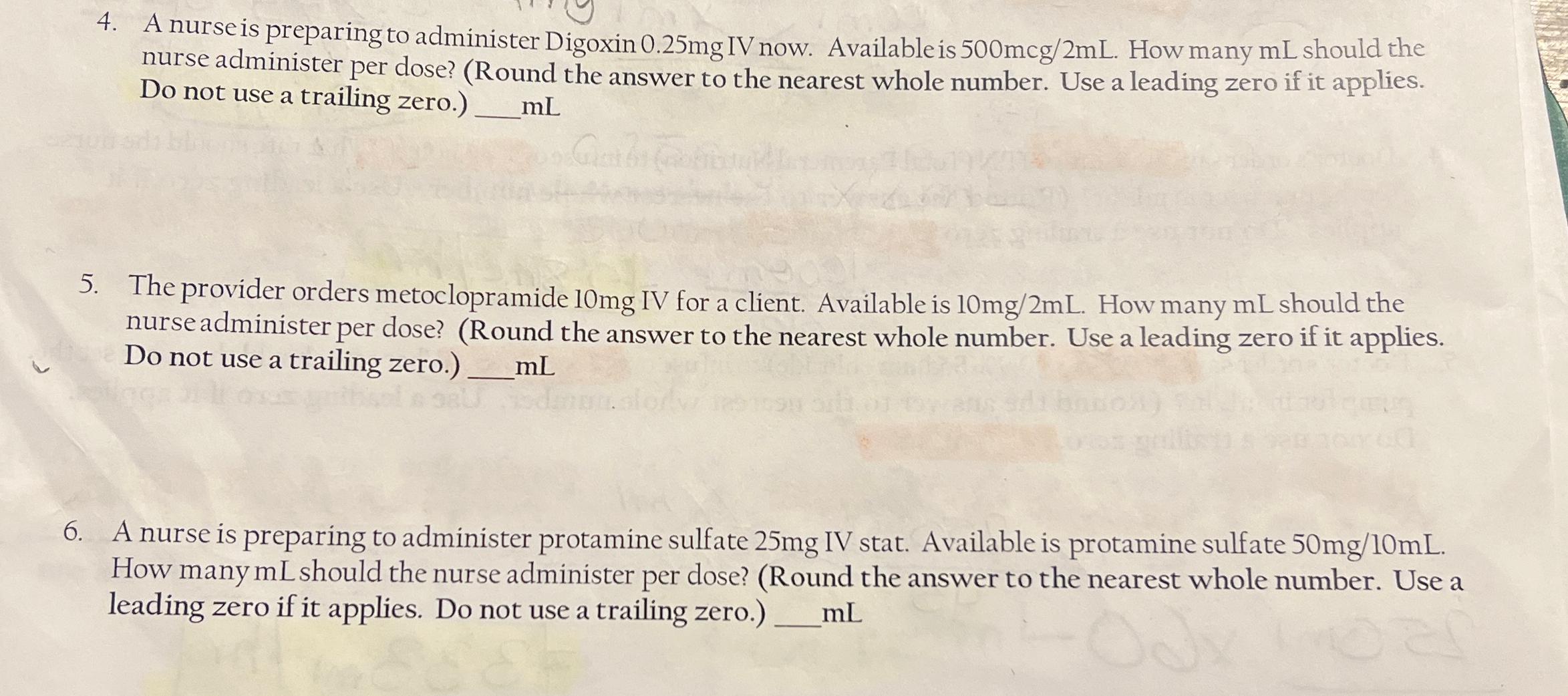 Solved 1.A nurse is preparing to administer Digoxin 0.25mg | Chegg.com