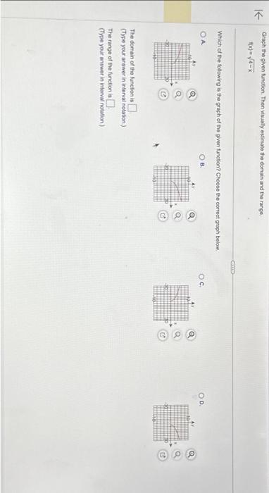 Solved K Graph the given function. Then visually estimate | Chegg.com
