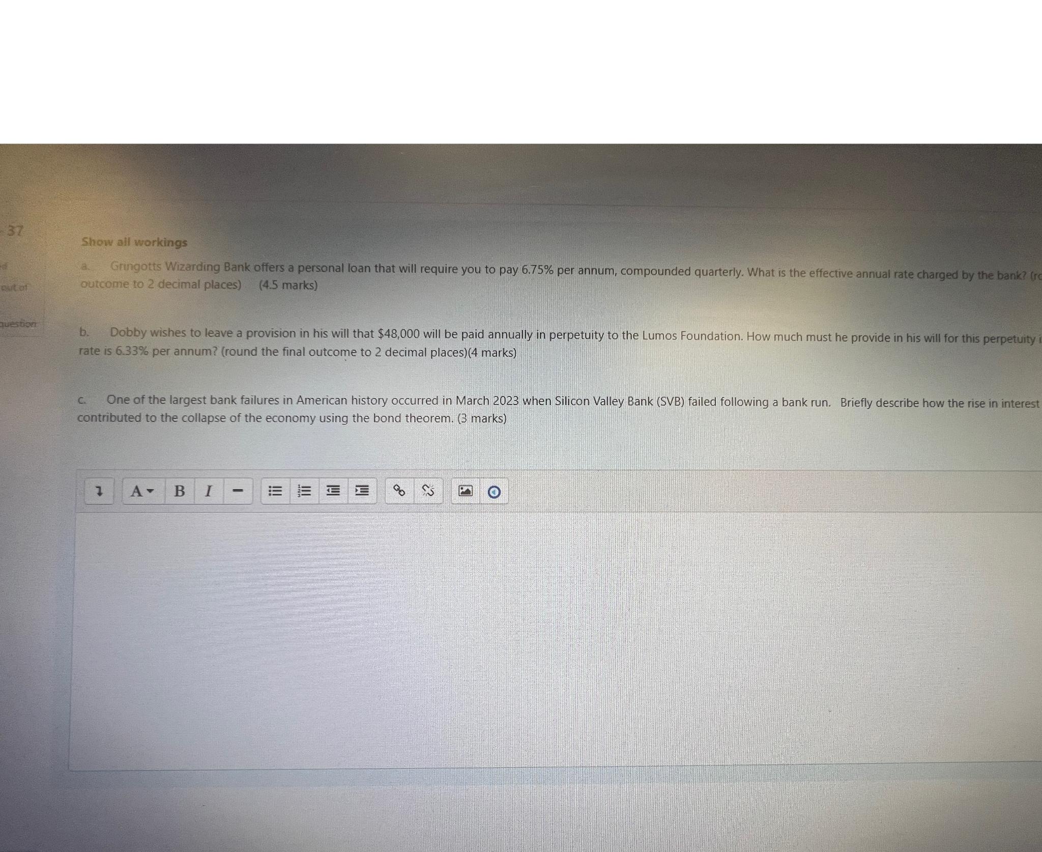 Solved See pic Show all workings outcome to 2 ﻿decimal | Chegg.com