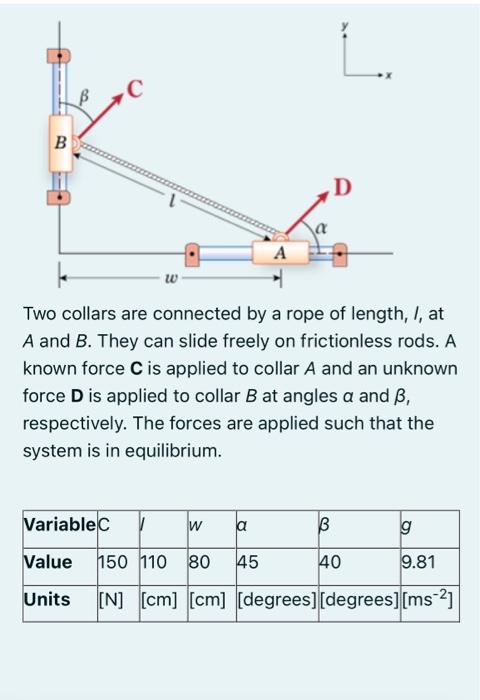 Solved Two collars are connected by a rope of length, I, at | Chegg.com