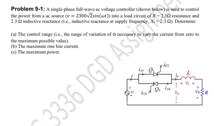 Solved Problem 9-1: A single-phase full-wave ac voltage | Chegg.com