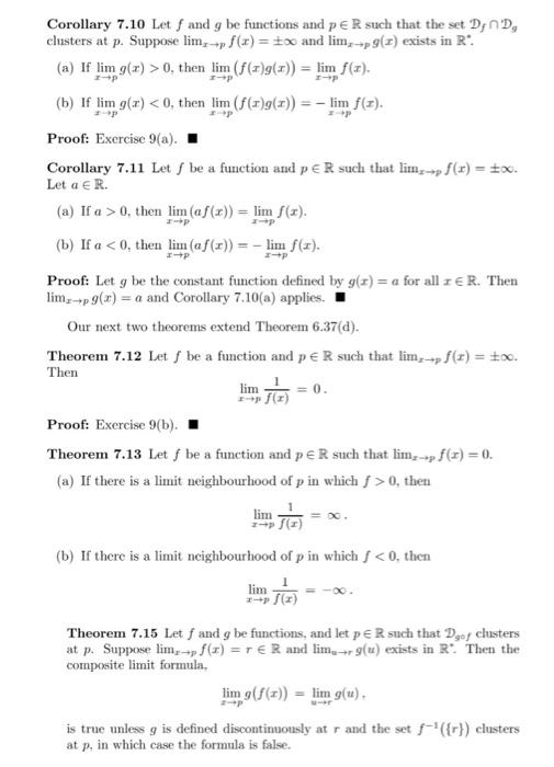 Solved Theorem 7.7 Let f and gbe functions and pe R such | Chegg.com