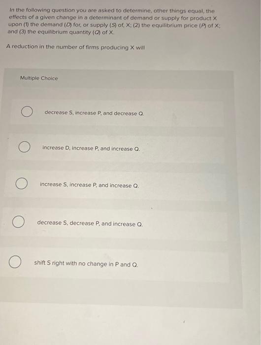 Solved In the following question you are asked to determine, | Chegg.com
