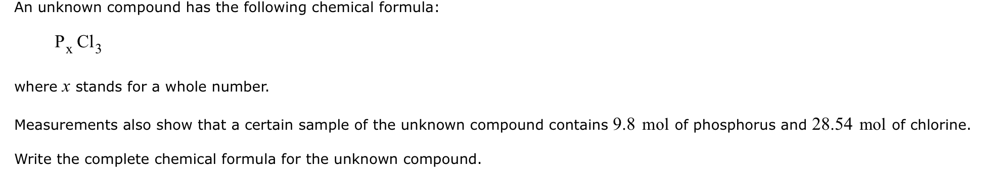 Solved An unknown compound has the following chemical | Chegg.com