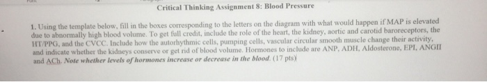 Solved Critical Thinking Assignment 8: Blood Pressure 1. | Chegg.com