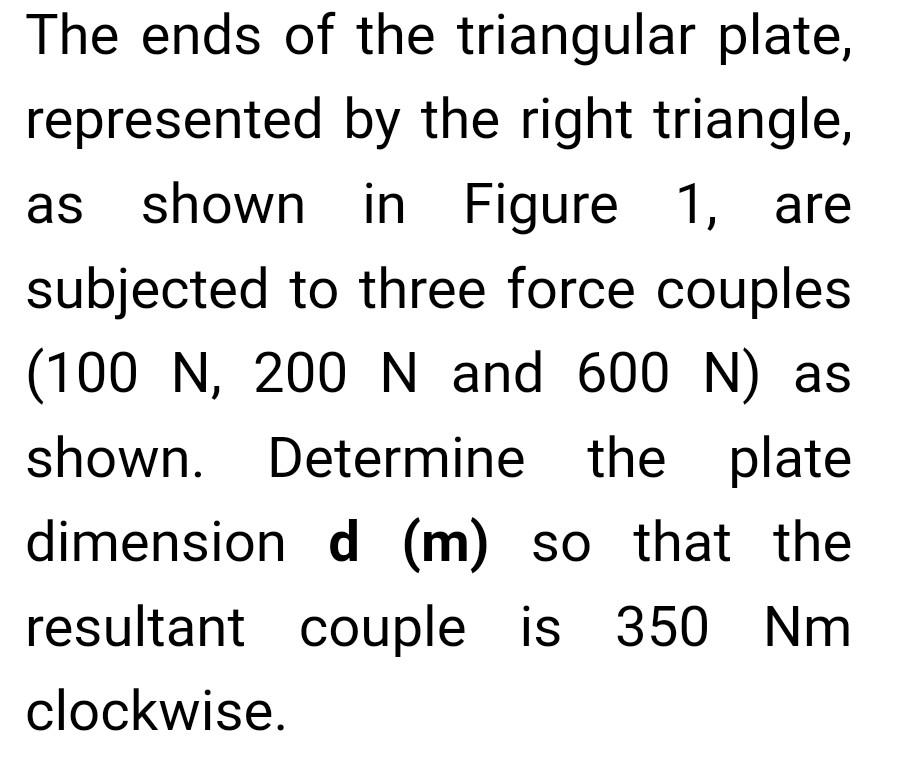 Solved The ends of the triangular plate, represented by the | Chegg.com