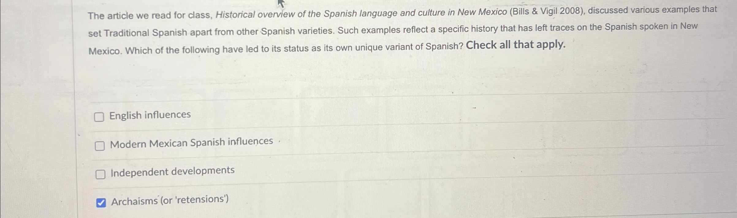 Solved The article we read for class, Historical overview of | Chegg.com