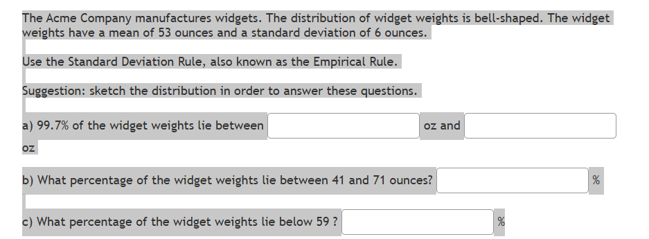 Solved The Acme Company manufactures widgets. The | Chegg.com