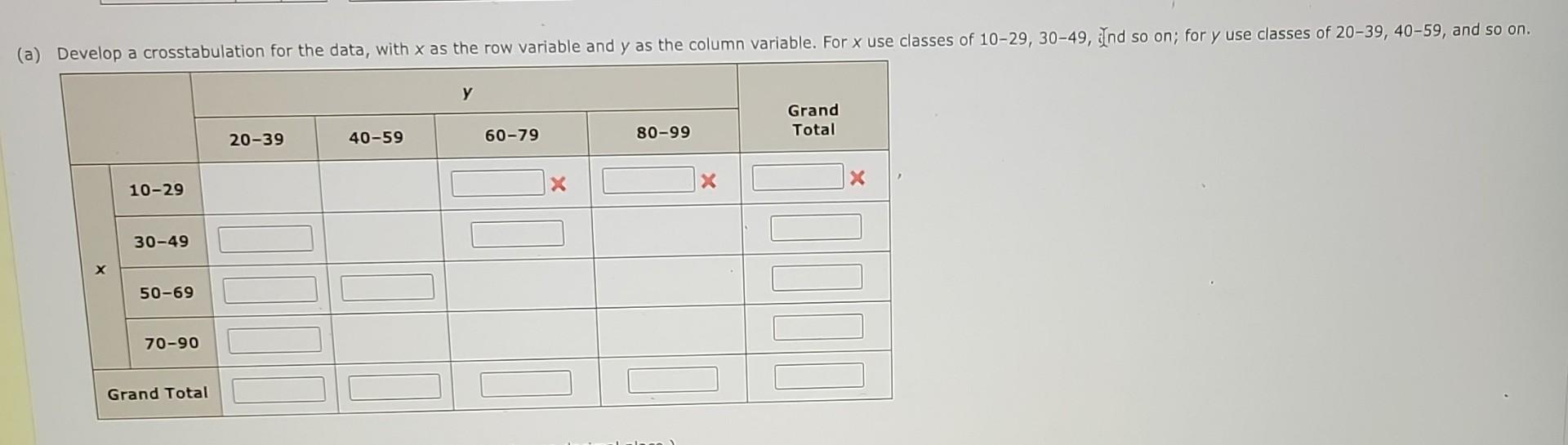 Solved The following observations are for two quantitative | Chegg.com