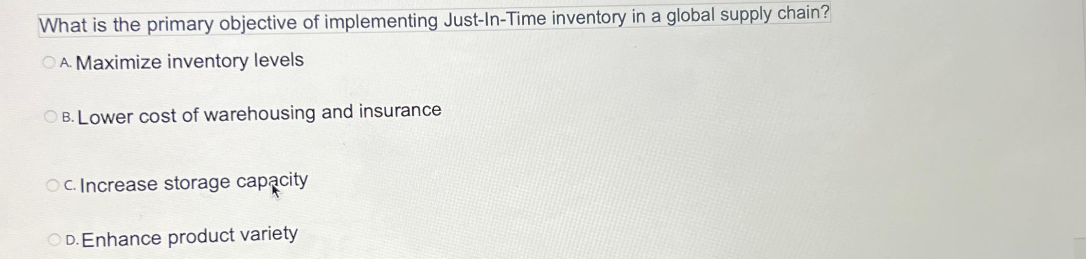 Solved What is the primary objective of implementing | Chegg.com