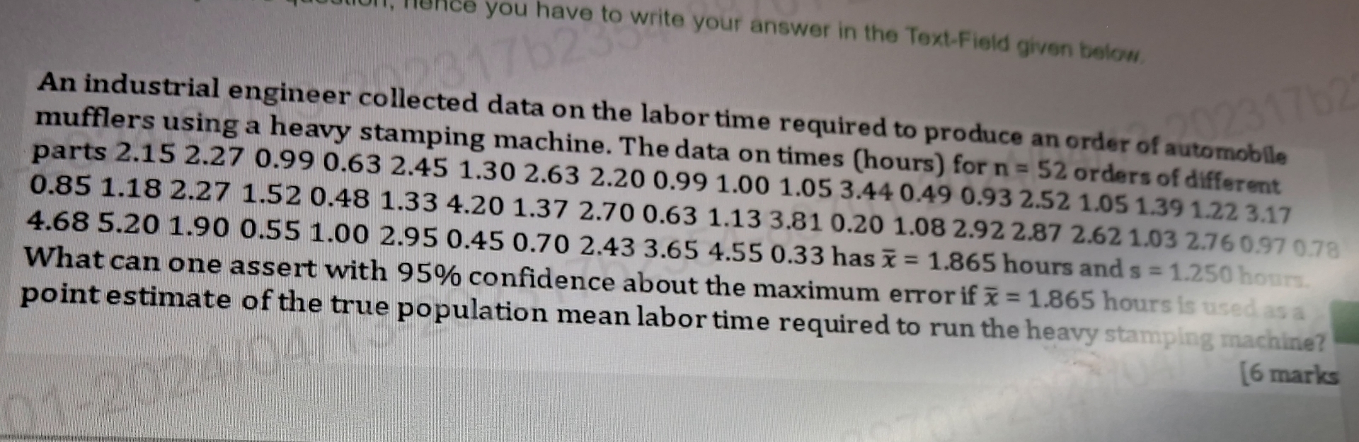 Solved An industrial engineer collected data on the labor | Chegg.com