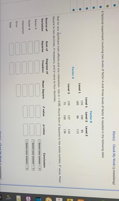 Solved Hint(s) Check My Work (3 remaining) A factorial | Chegg.com