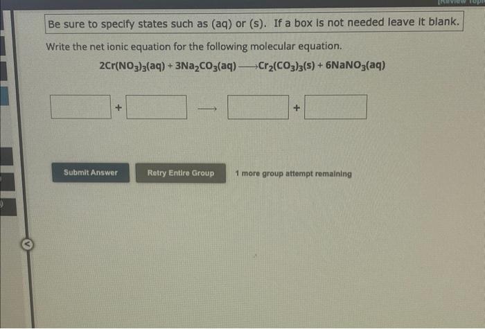 Solved Write the net ionic equation for the following | Chegg.com