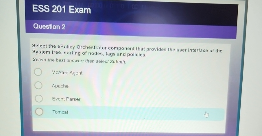 Solved ESS 201 ﻿ExamQuestion 2Select the ePolicy | Chegg.com