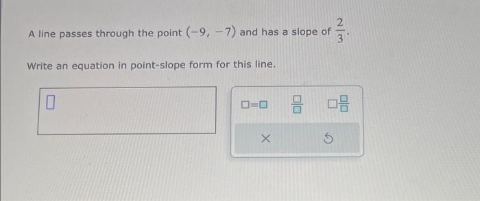 Solved A line passes through the point (−9,−7) and has a | Chegg.com