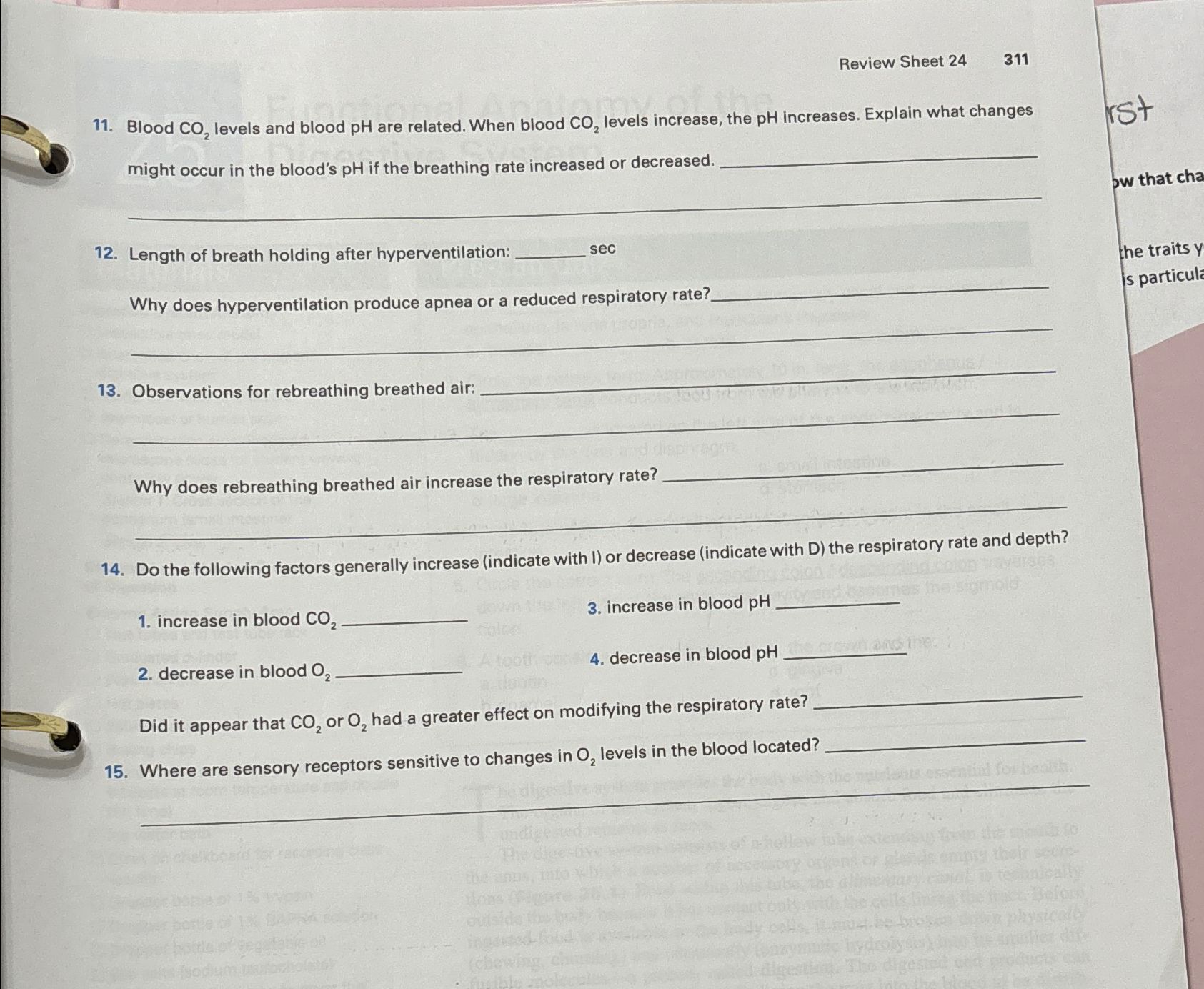 Solved Review Sheet 2431111. ﻿Blood CO2 ﻿levels and blood pH | Chegg.com